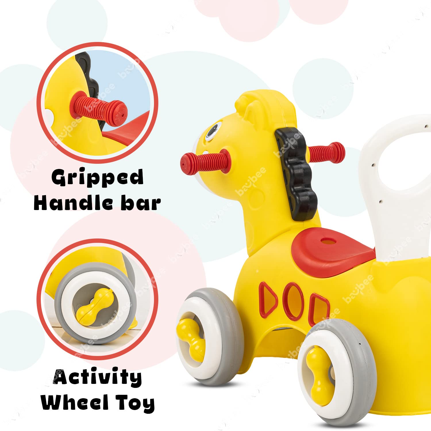 BAYBEE Giraffe Horse Rider for Kids, Ride-On Kids Car with Shape Sorti ...
