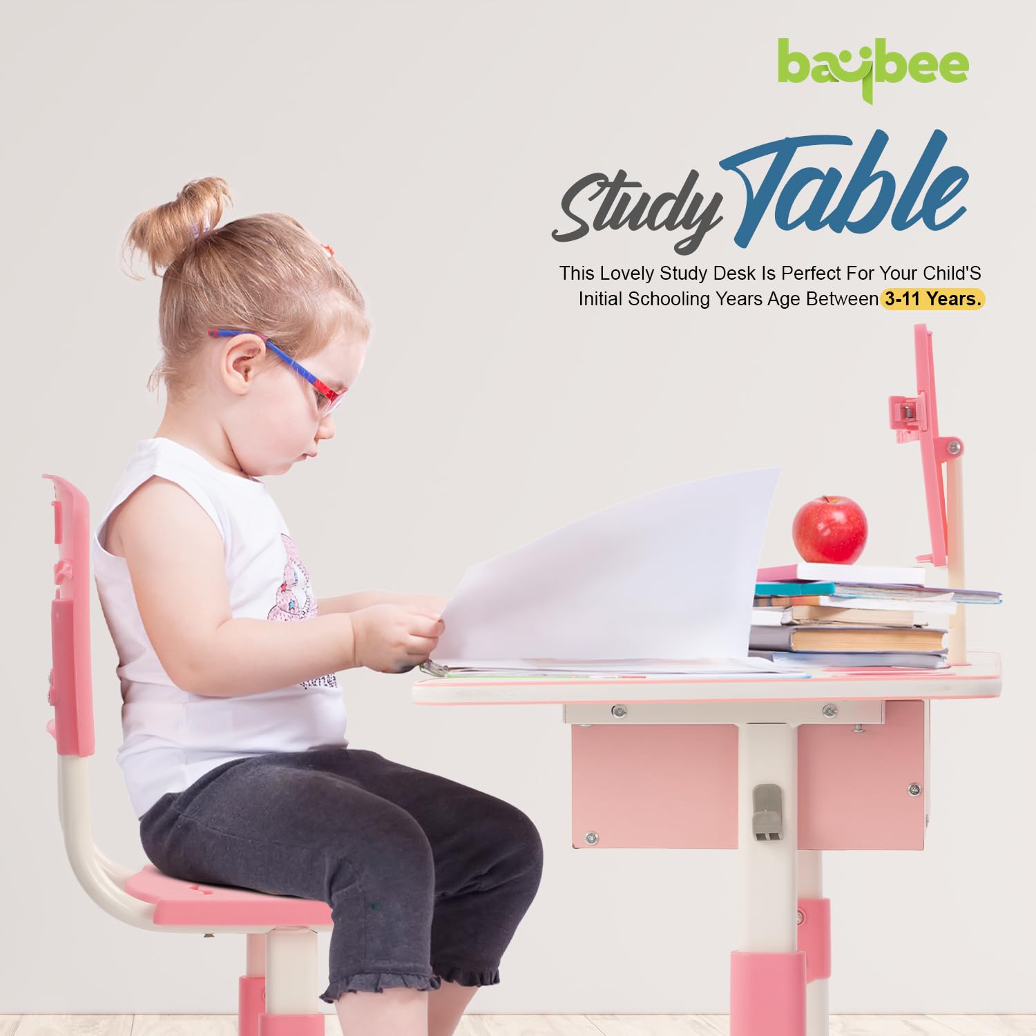Buy Height Adjustable Study Table and Chair Set for Kids Ergonomic ...