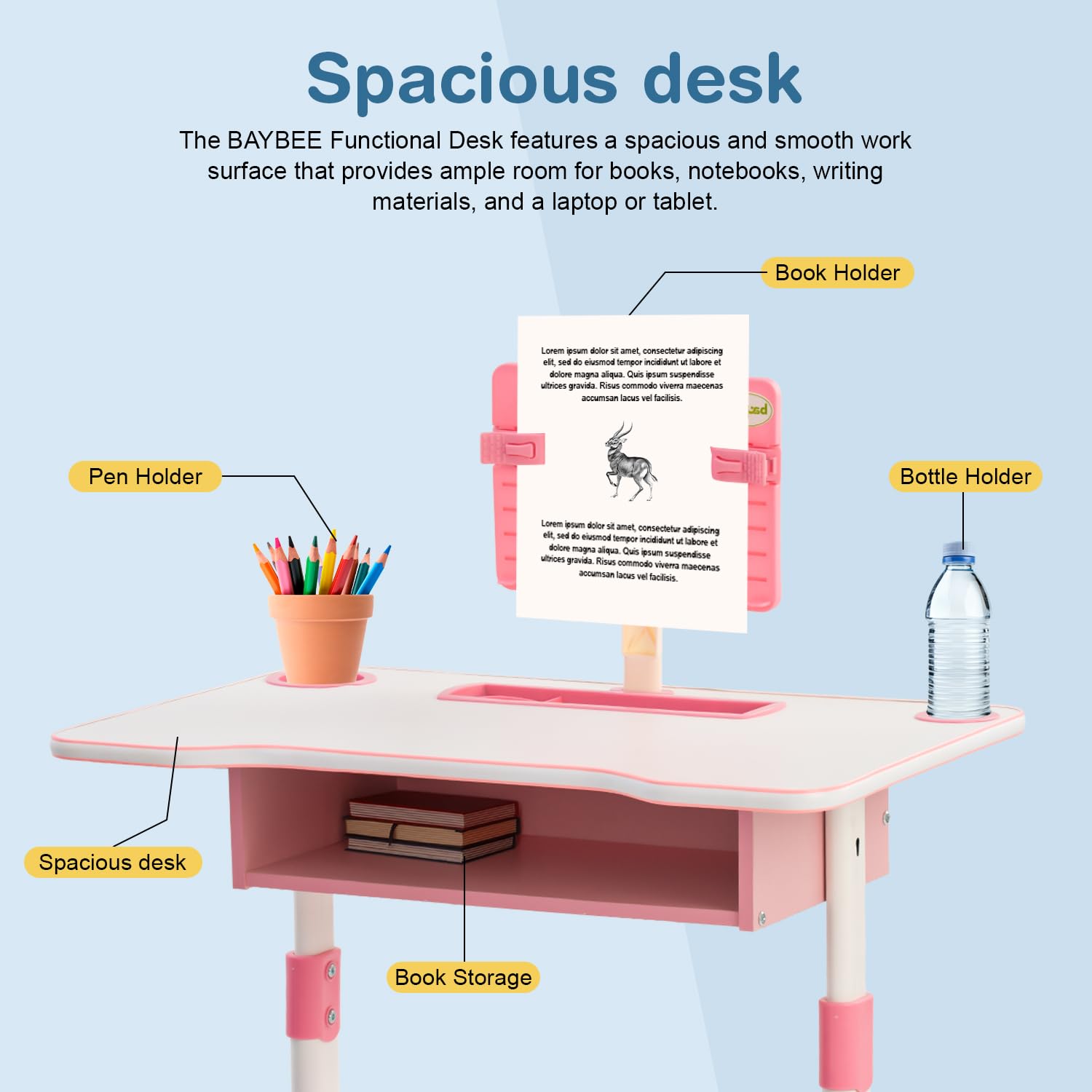 Buy Height Adjustable Study Table and Chair Set for Kids Ergonomic ...