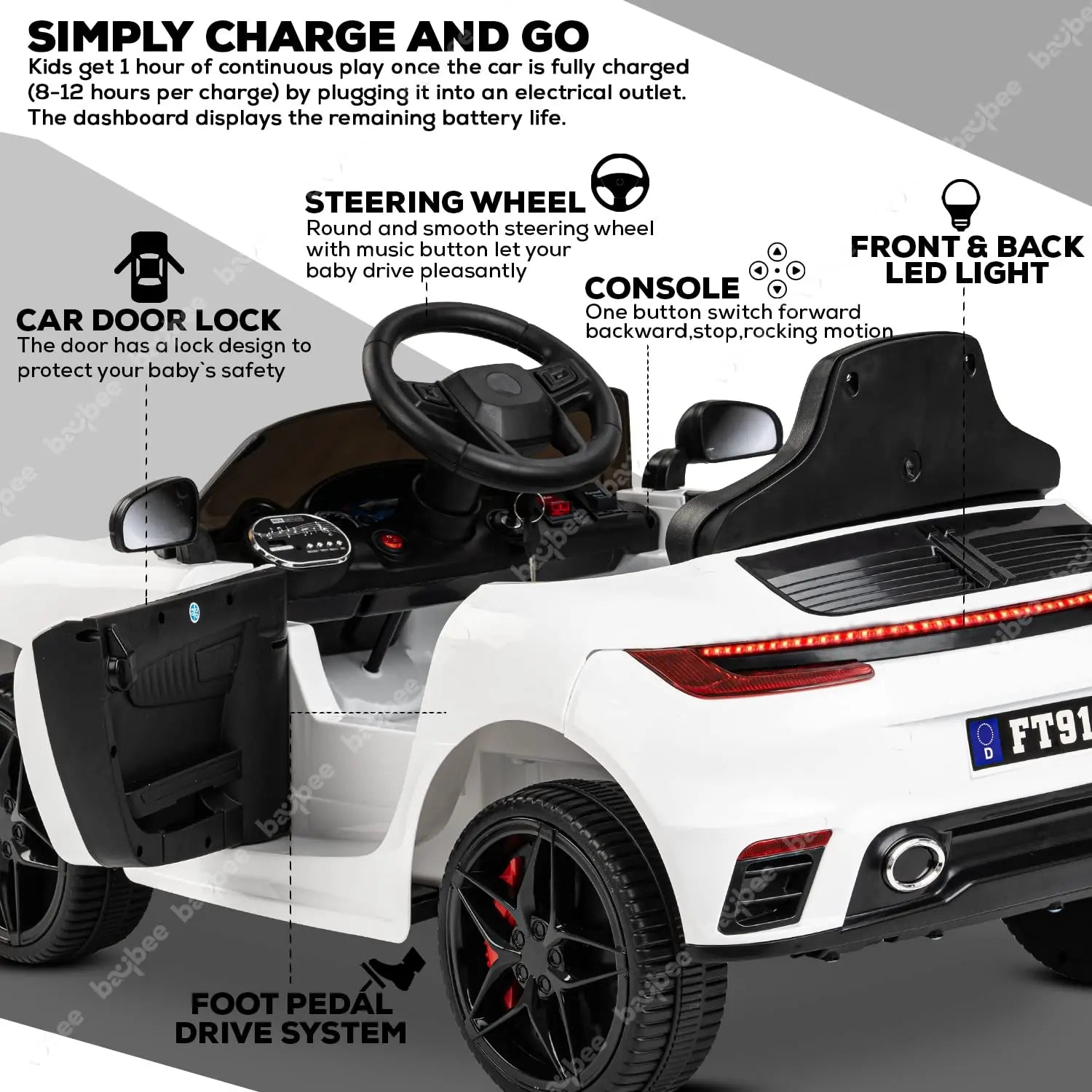 Baybee Turbo Battery Operated Ride on Electric baby Car for Kids ...