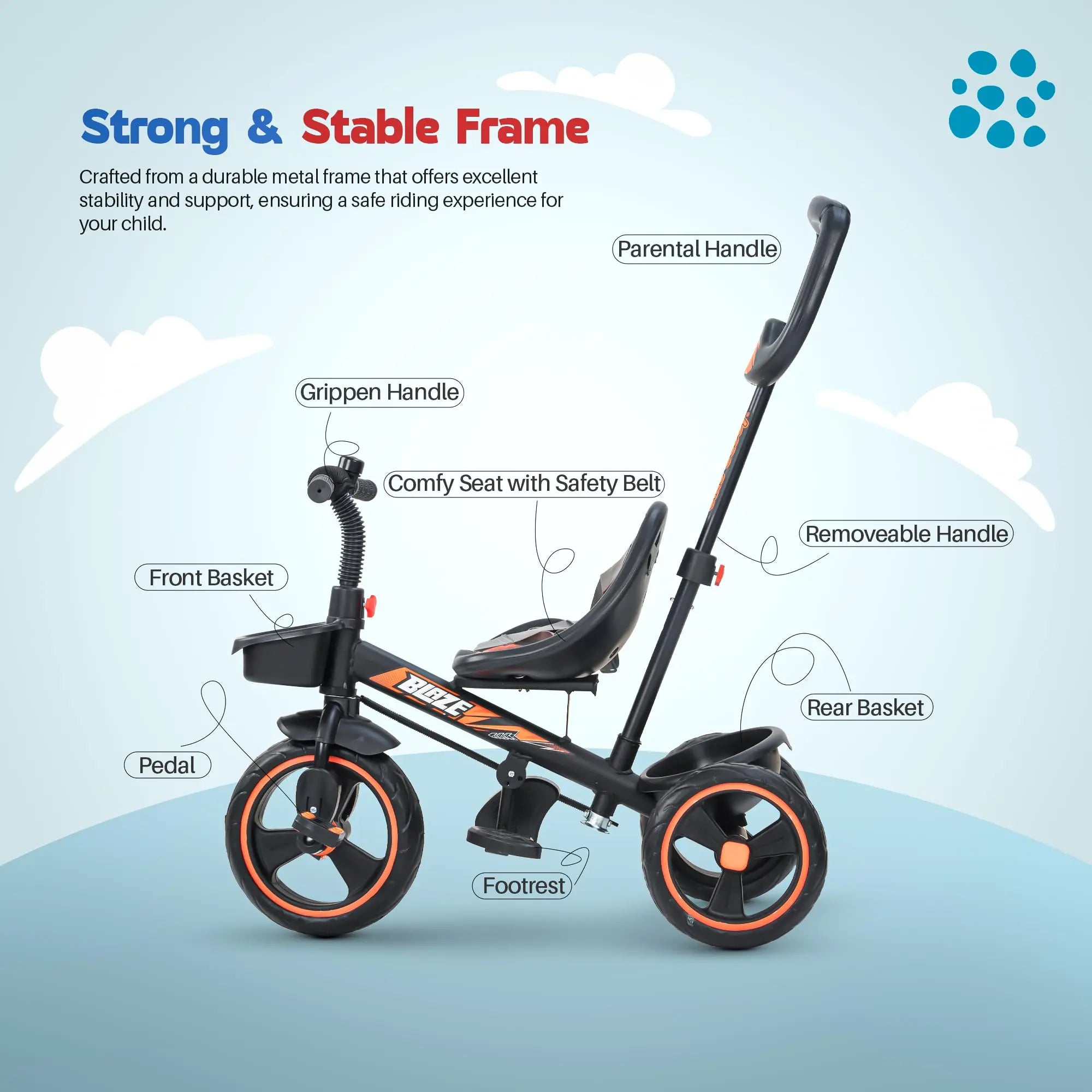 Purchase Baby Tricycle for Kids Safe & Stylish Ride-On Toy for Toddlers ...