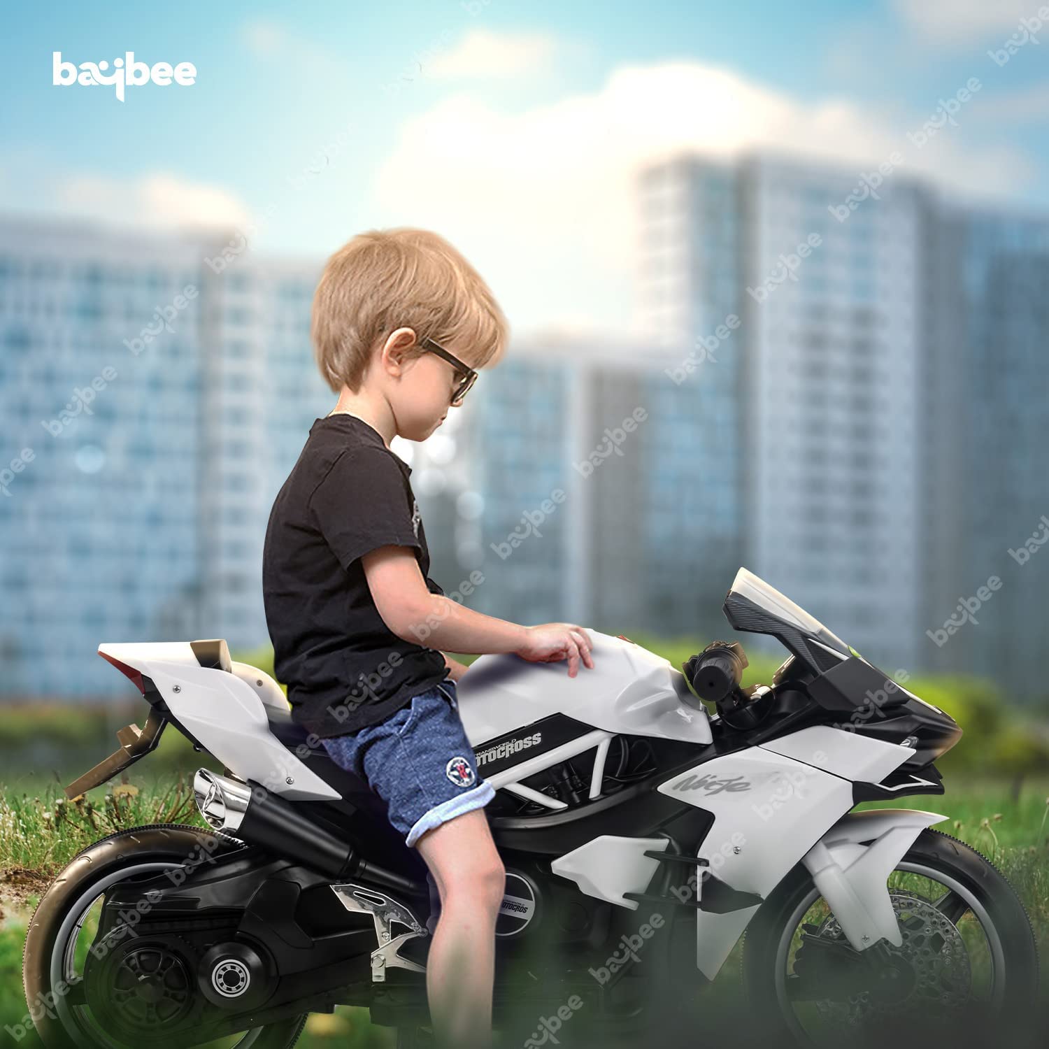 Baybee Ninja Rechargeable Battery Operated Electric Bike for Kids ...