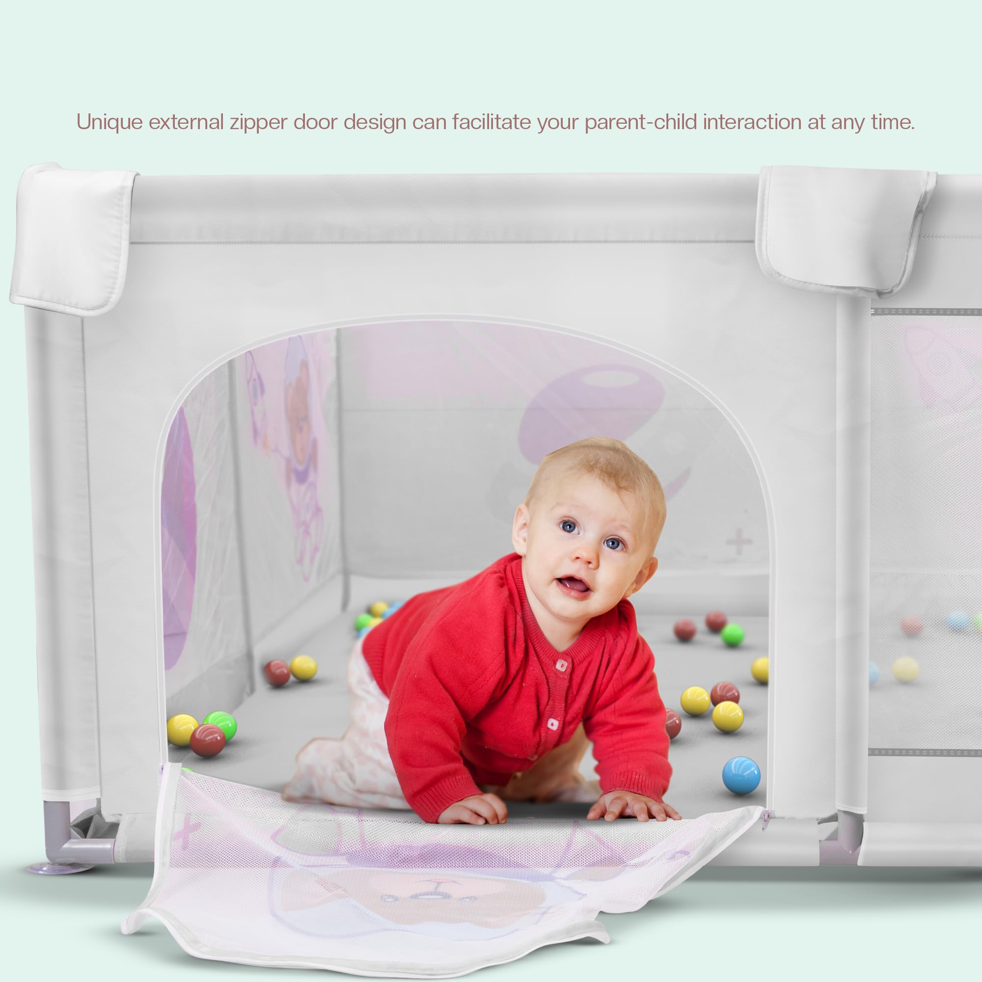 Playard Playpen for Kids, Smart Folding & Portable Baby Activity with ...