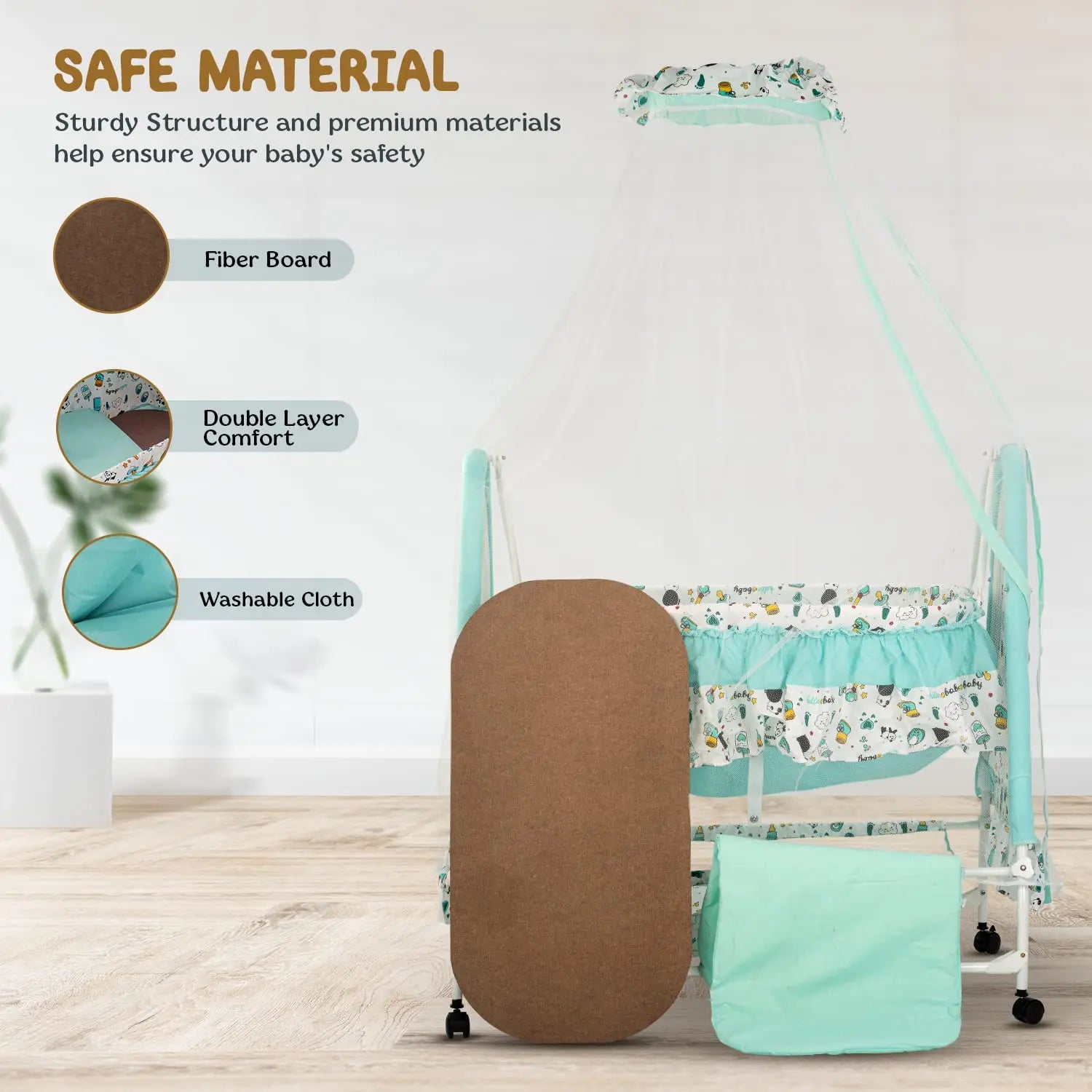 Baybee Wonderla Baby Swing Cradle for Baby with Mosquito Net, Storage ...