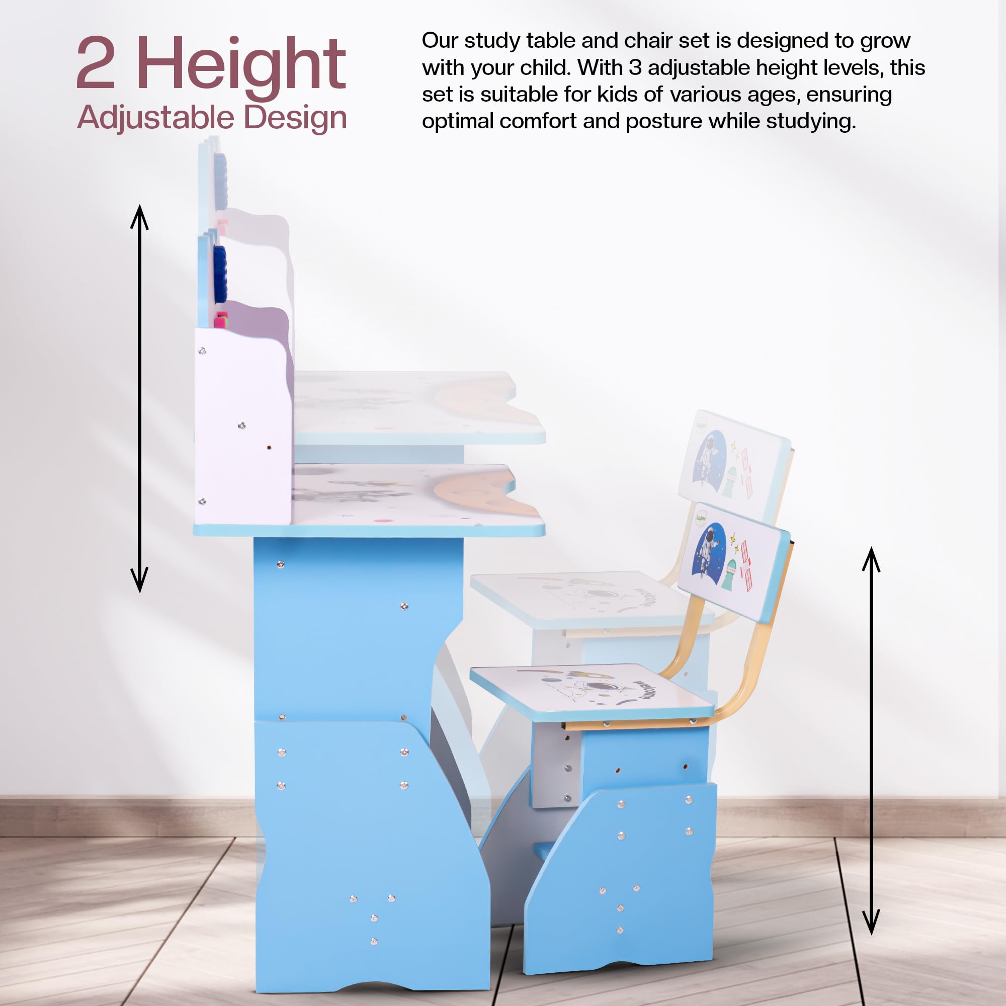 Baybee Height Adjustable Study Table for Students Kids with Chair – Baybee India