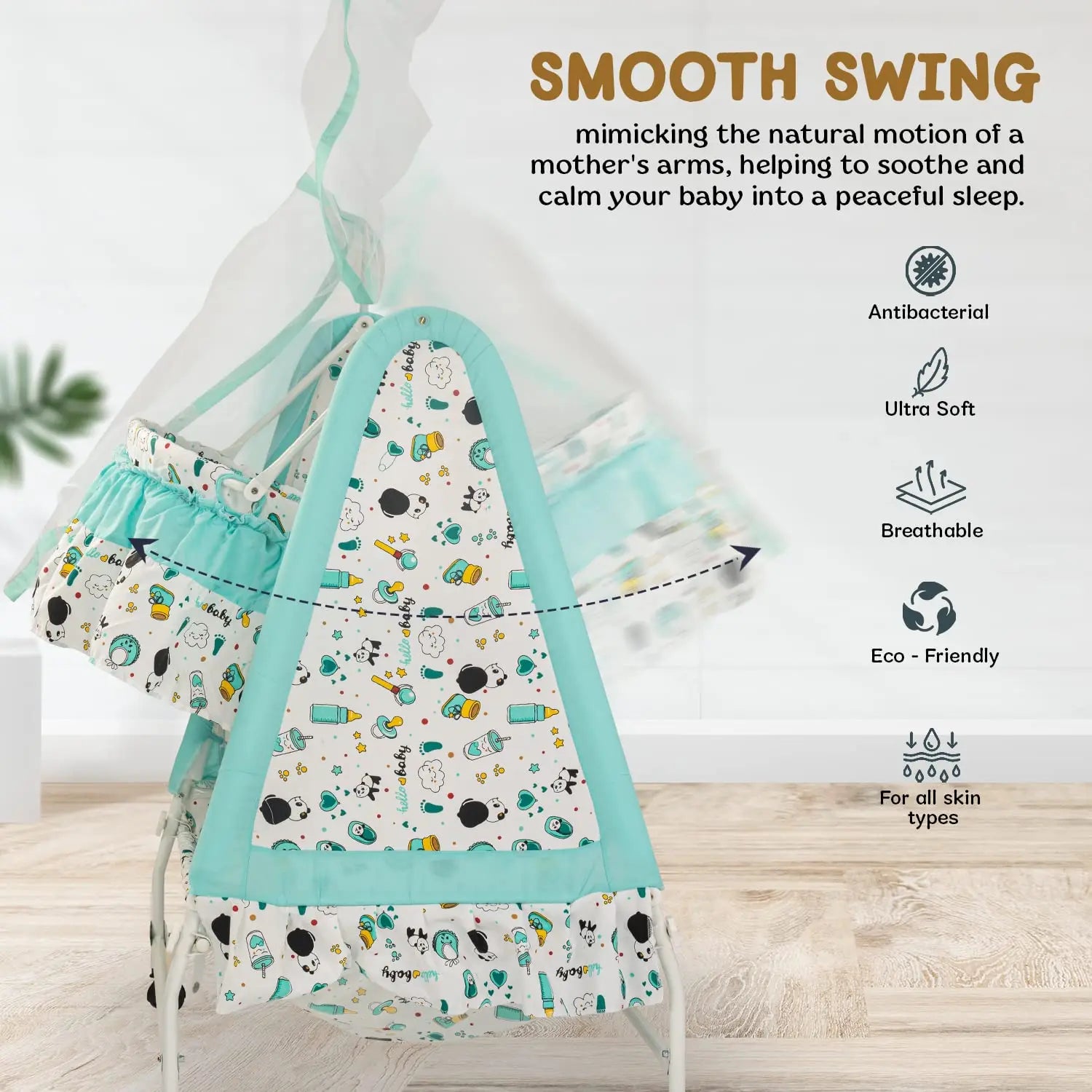 Baybee Wonderla Baby Swing Cradle for Baby with Mosquito Net, Storage ...