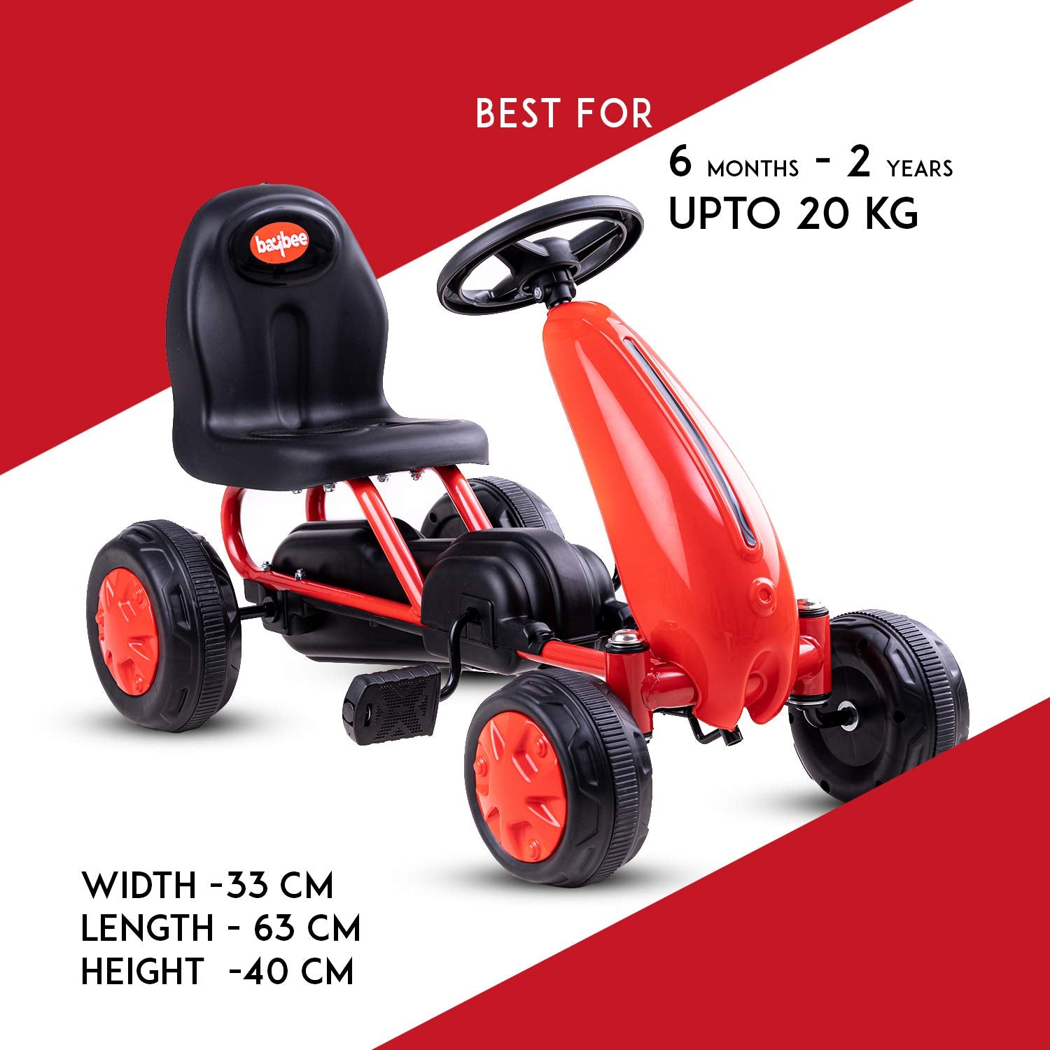 Baybee Kids Mini Doggie Pedal Go Kart Racing Ride-On Toy Car for Baby ...