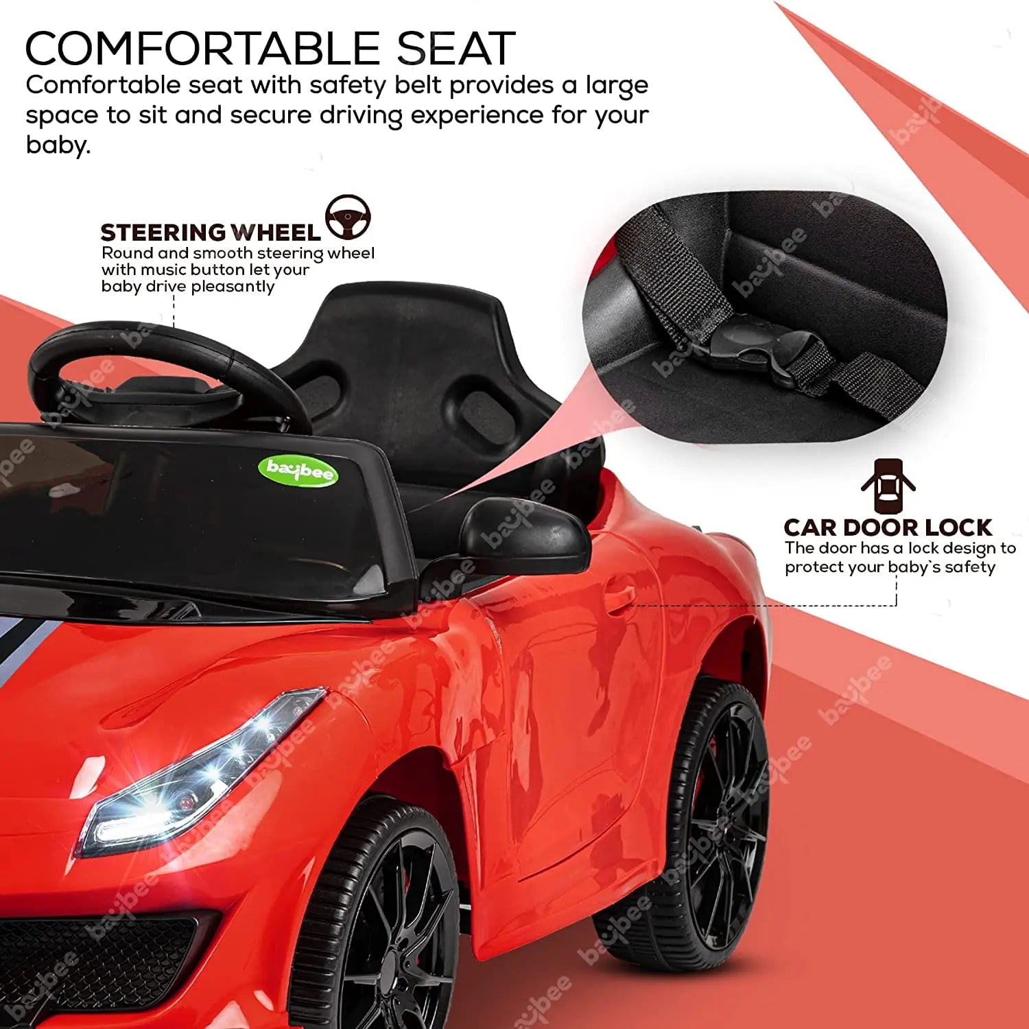 Baybee Tuborg Battery Operated Ride Electric Car for Kids with Music ...
