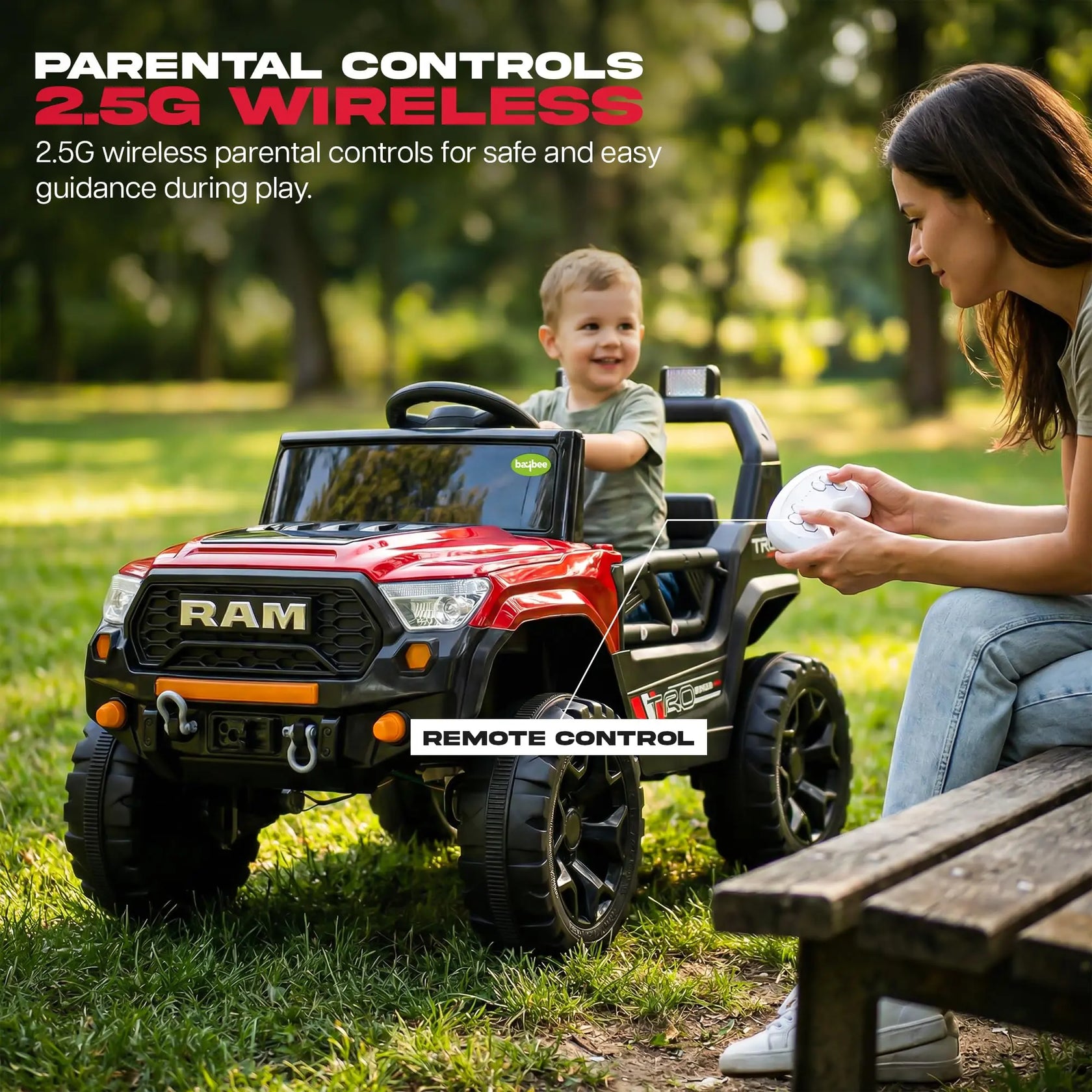 Kids Electric Battery Car with Parental Remote Ride-On Jeep Toy ...
