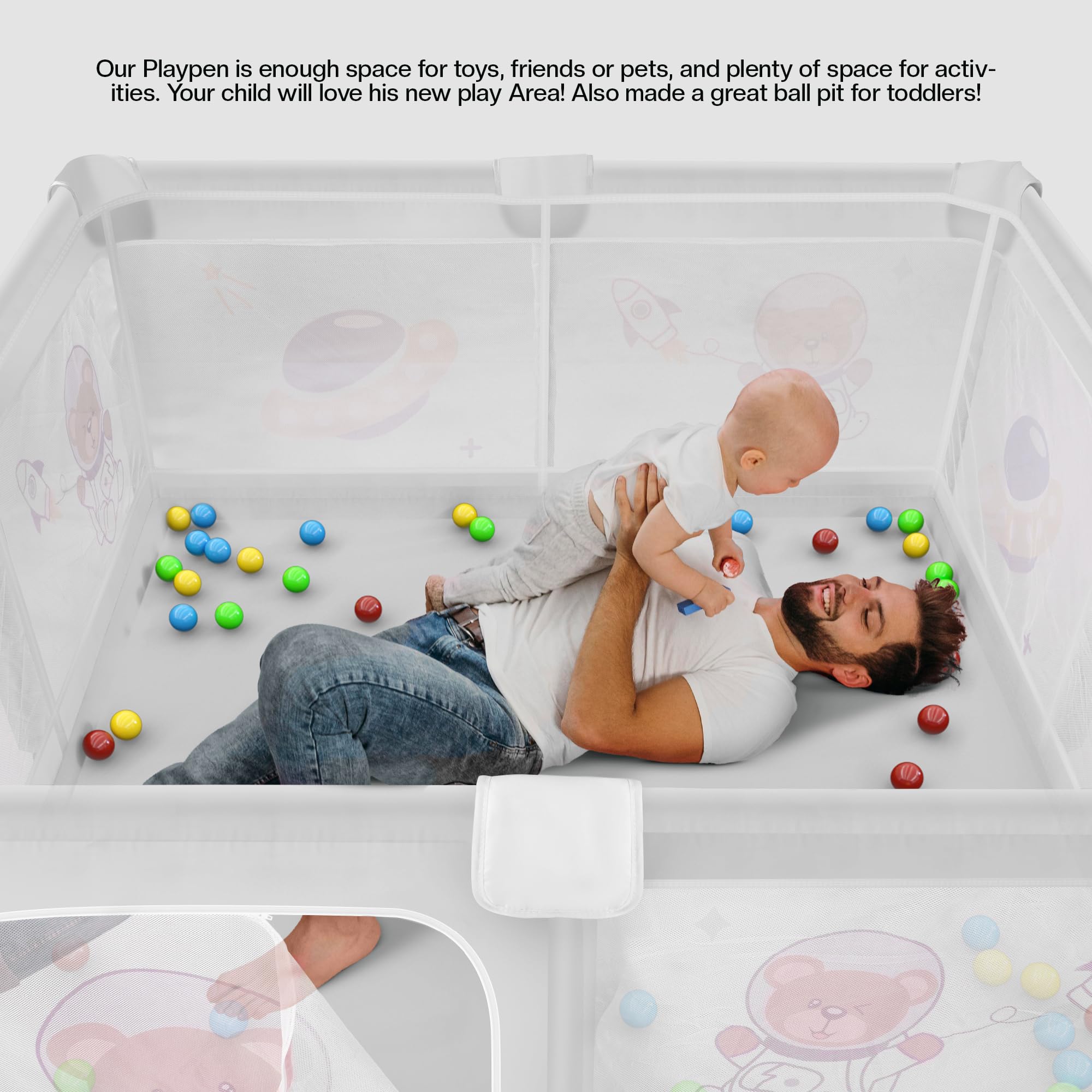 Playard Playpen for Kids, Smart Folding & Portable Baby Activity with ...